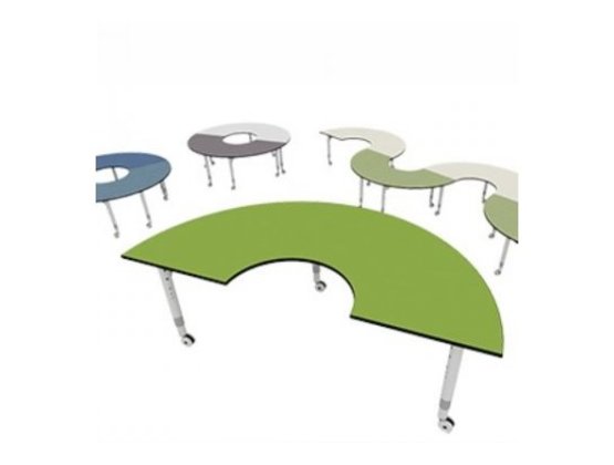 Podz Kidney Table Height Adjustable Parchment - Peppertree Furniture
